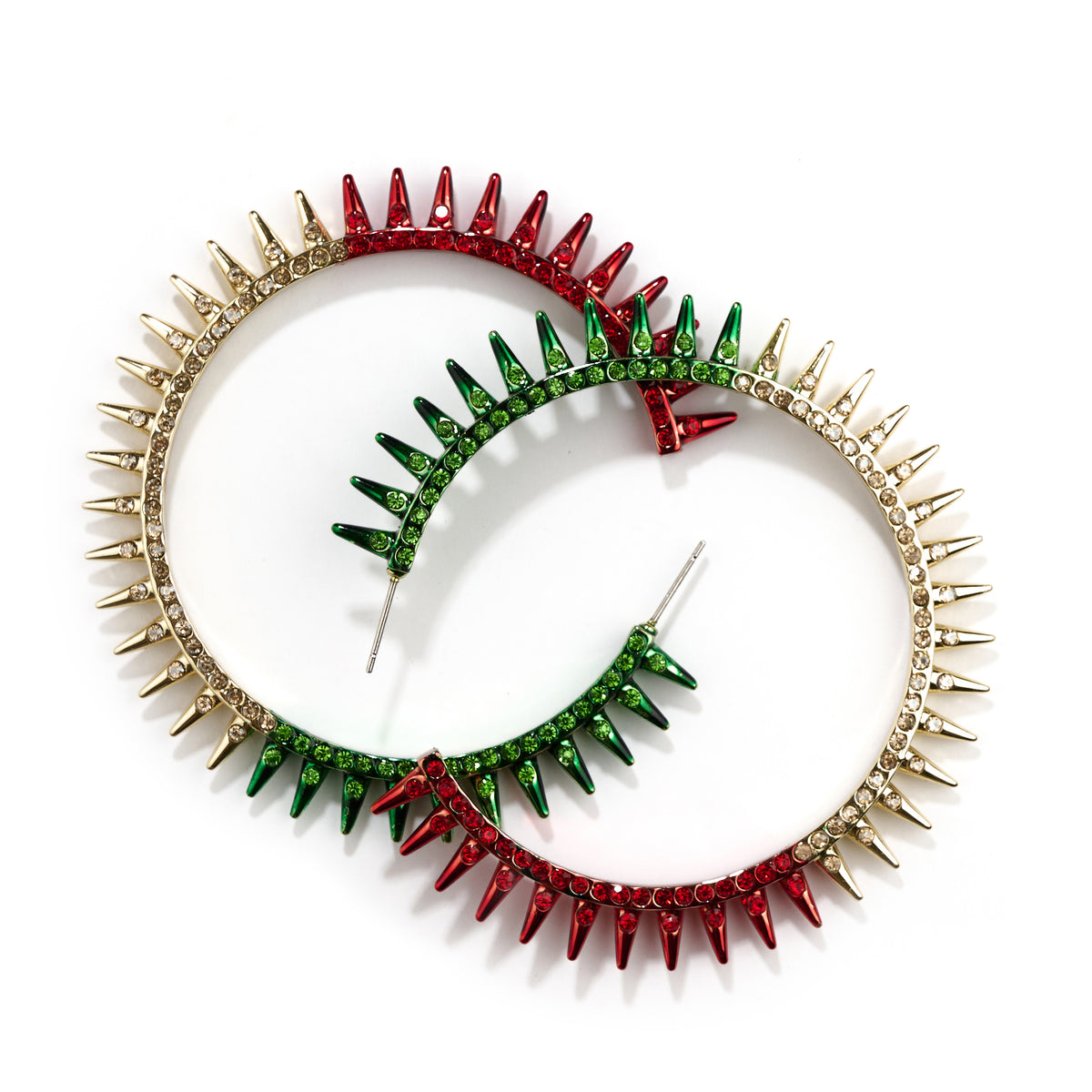 EARRING ENVY| Marley Gold Spiked Hoop Earrings | Gold Colorful ...